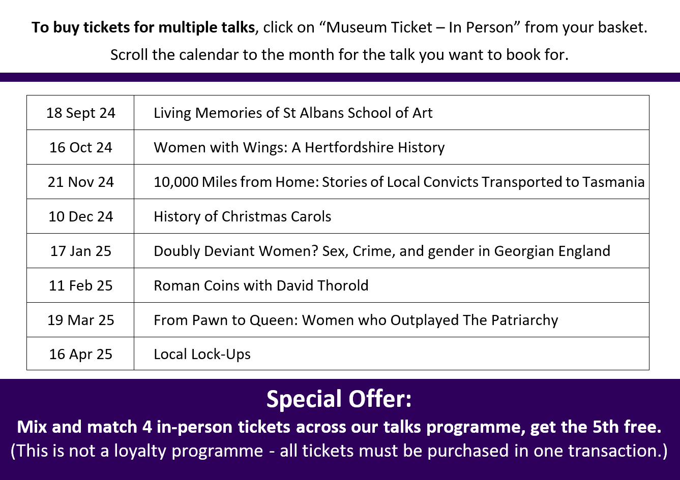SAMG Talk ticket - In Person – St Albans Museums